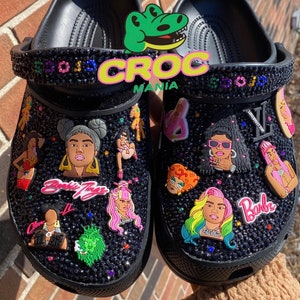 Women's Blinged Crocs blk Queen Purple Royalty - Etsy