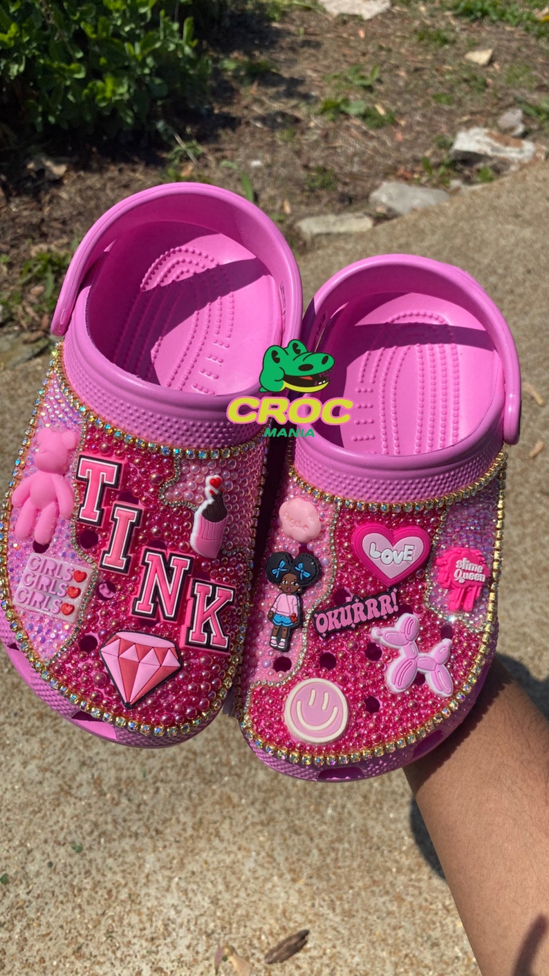Blinged Girl Crocs - Etsy