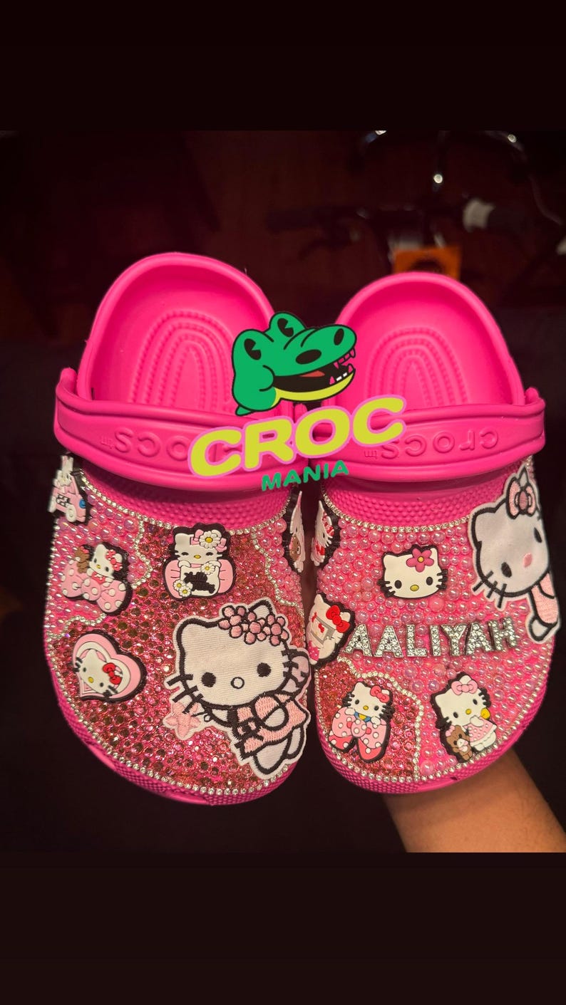 Blinged Girl Crocs - Etsy