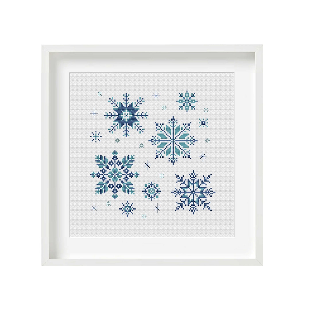 Cross Stitch Pattern, Frosty Snowflakes, Nordic Christmas, Scandi ...