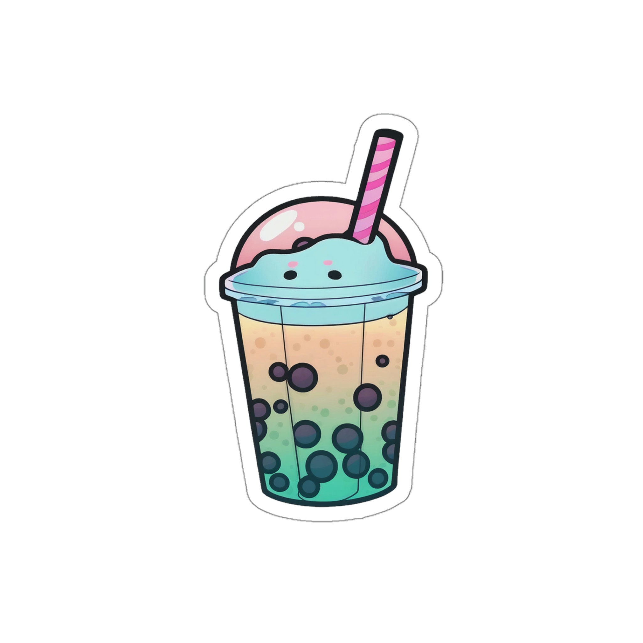 Cute Mango Blue Boba Sticker - Etsy