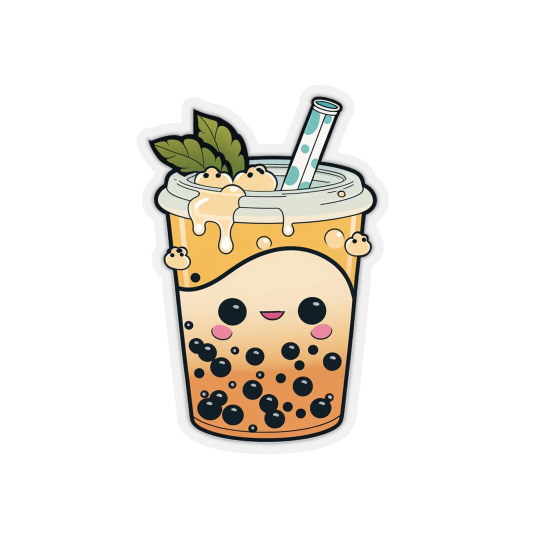 Caramel Milk Tea Boba Sticker - Etsy