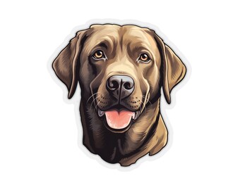 Chocolate Lab Vinyl Sticker, Laptop Decal, Water Bottle Sticker ...