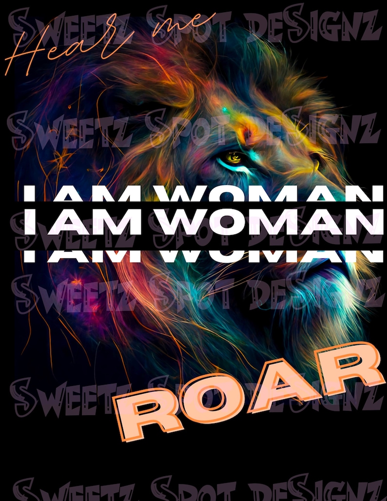 I Am Woman, Lion, 300dpi, PNG, Planner Cover Art, Strong Woman ...