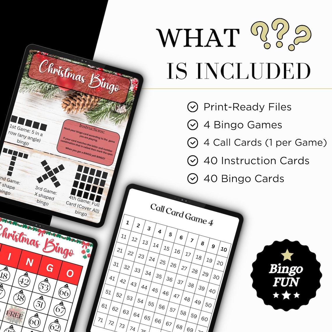 Christmas Bingo Game, Printable, Holiday Bingo Printable, Christmas ...