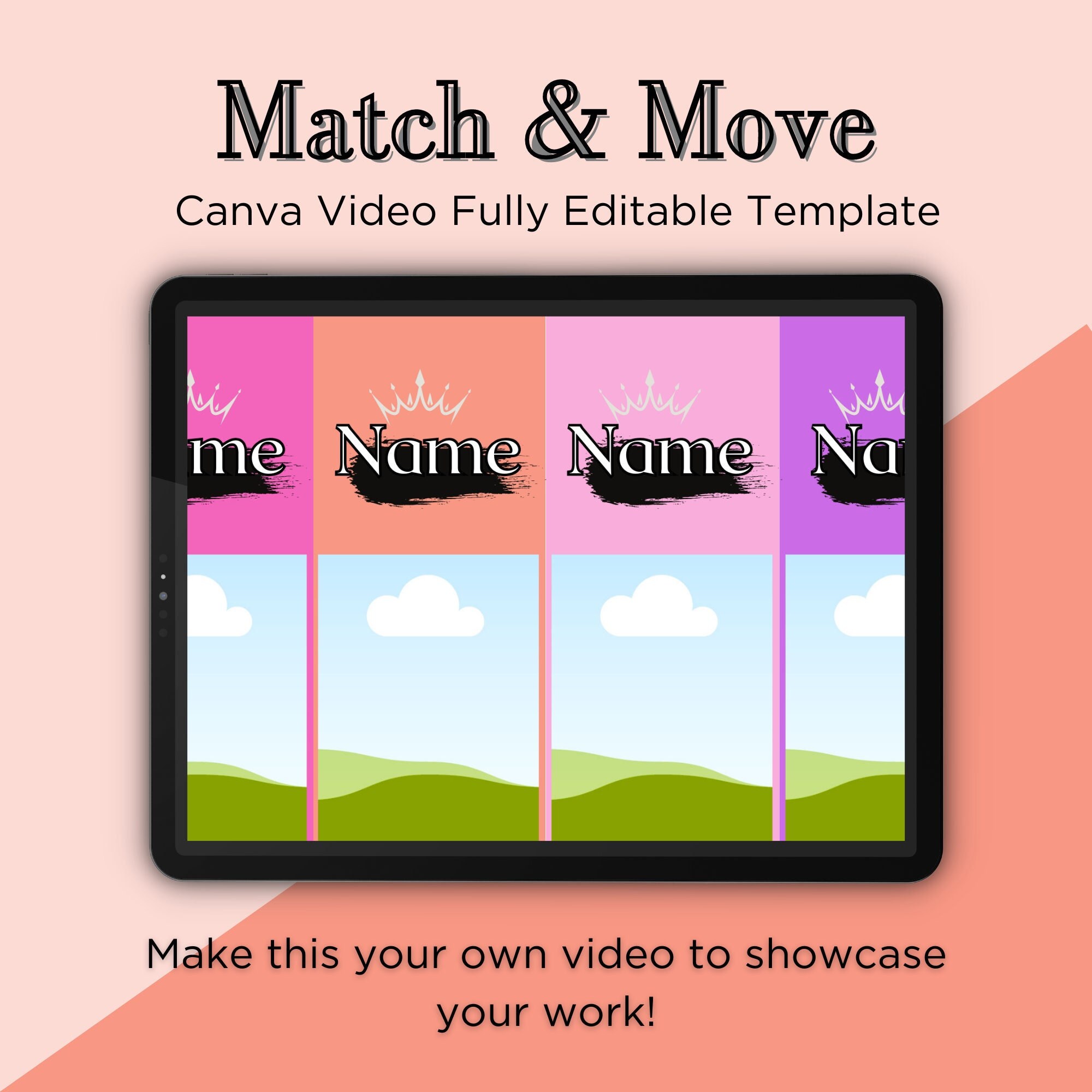 Etsy Digital Product Templates, Match and Move Effect Video, Canva ...