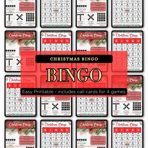 Christmas Bingo Game, Printable, Holiday Bingo Printable, Christmas ...
