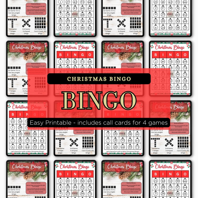 Christmas Bingo Game, Printable, Holiday Bingo Printable, Christmas ...