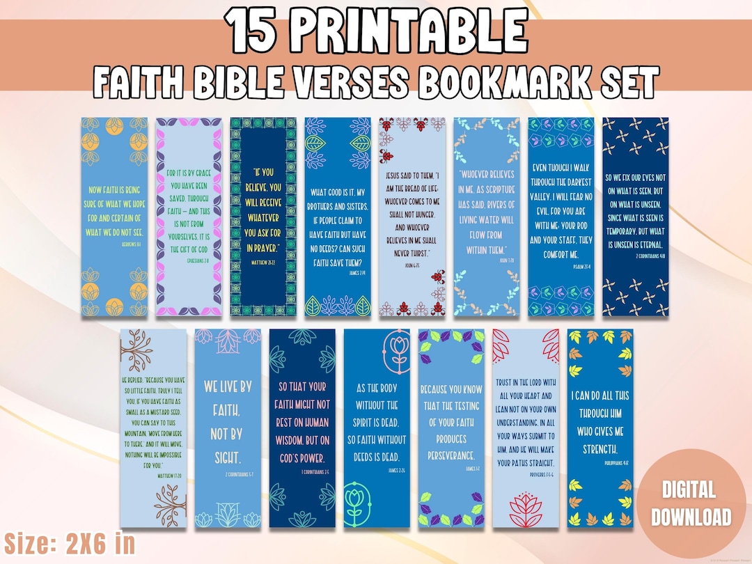 Faith Bible Verses Bookmark Set Faithful Reminders: Bible Verses on ...