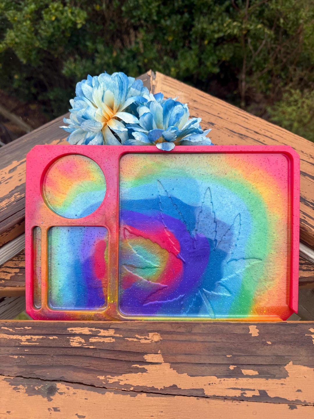 Rainbow Colored Roll Tray Set | 4-piece Custom Resin Tray Set ...