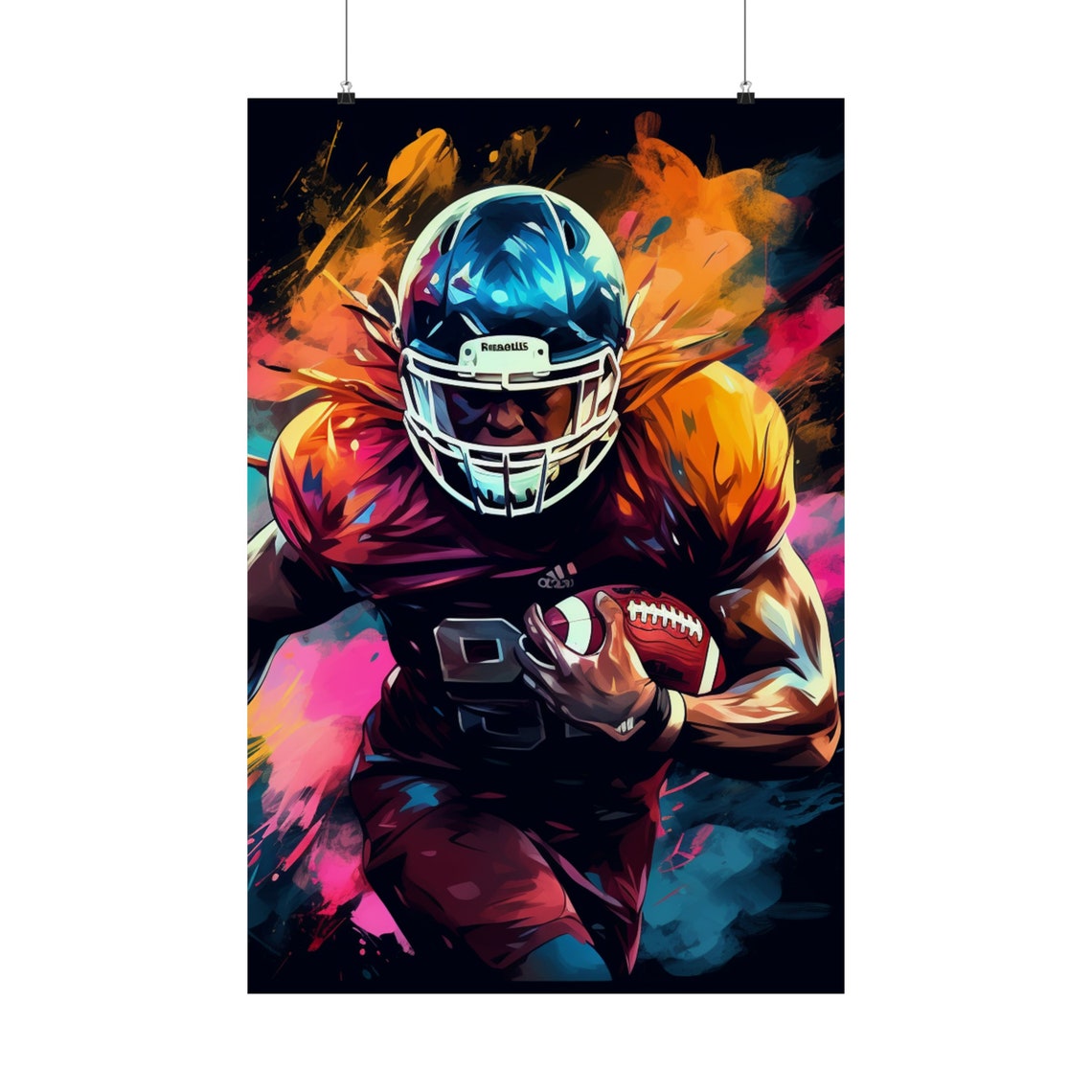 Matte Vertical Poster - Dynamic Football Run - Etsy Canada