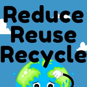 Reduce Reuse Recycle" Earth Poster Digital Download - Etsy