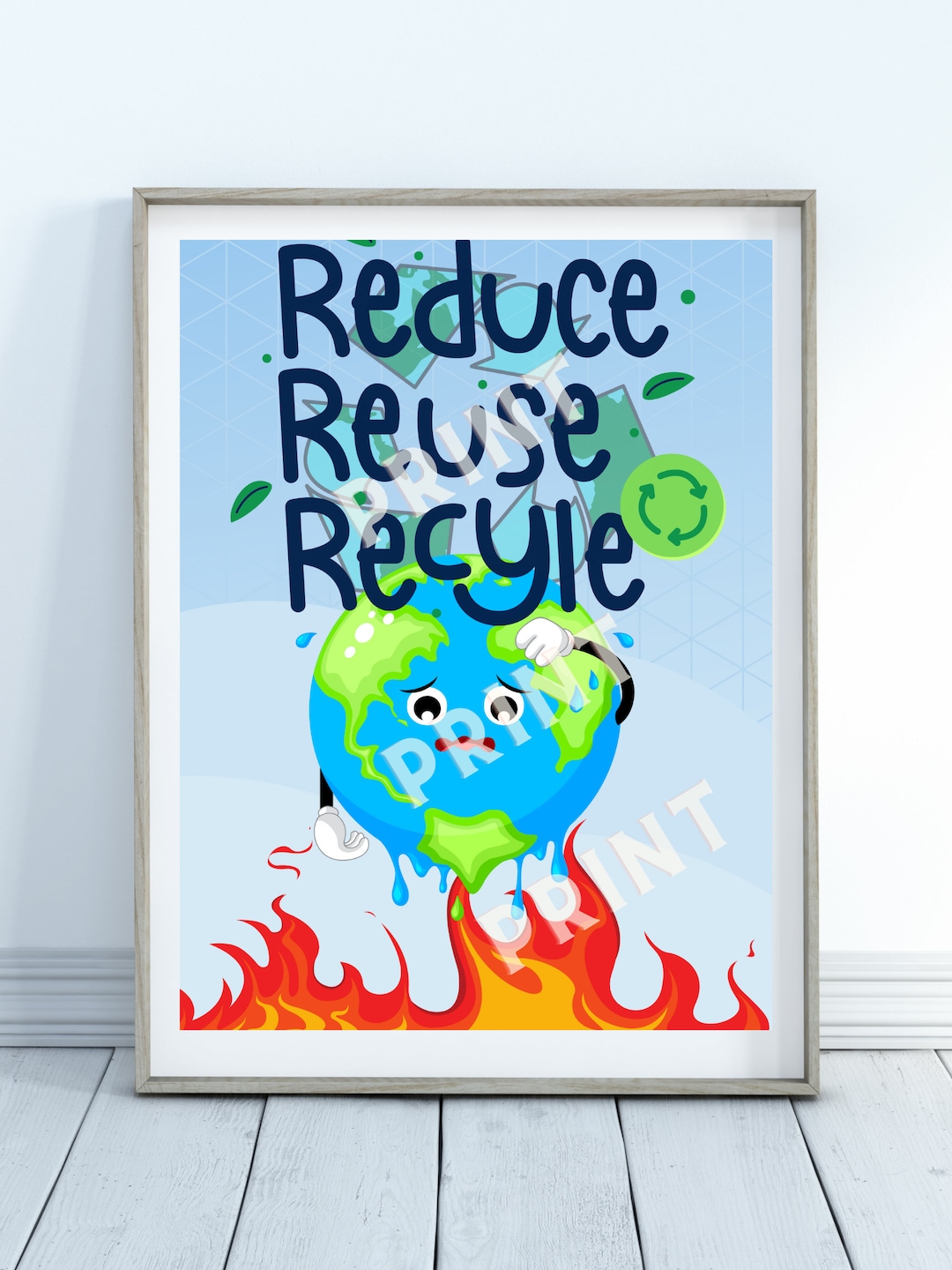 Reduce Reuse Recycle Earth Poster Digital Download - Etsy