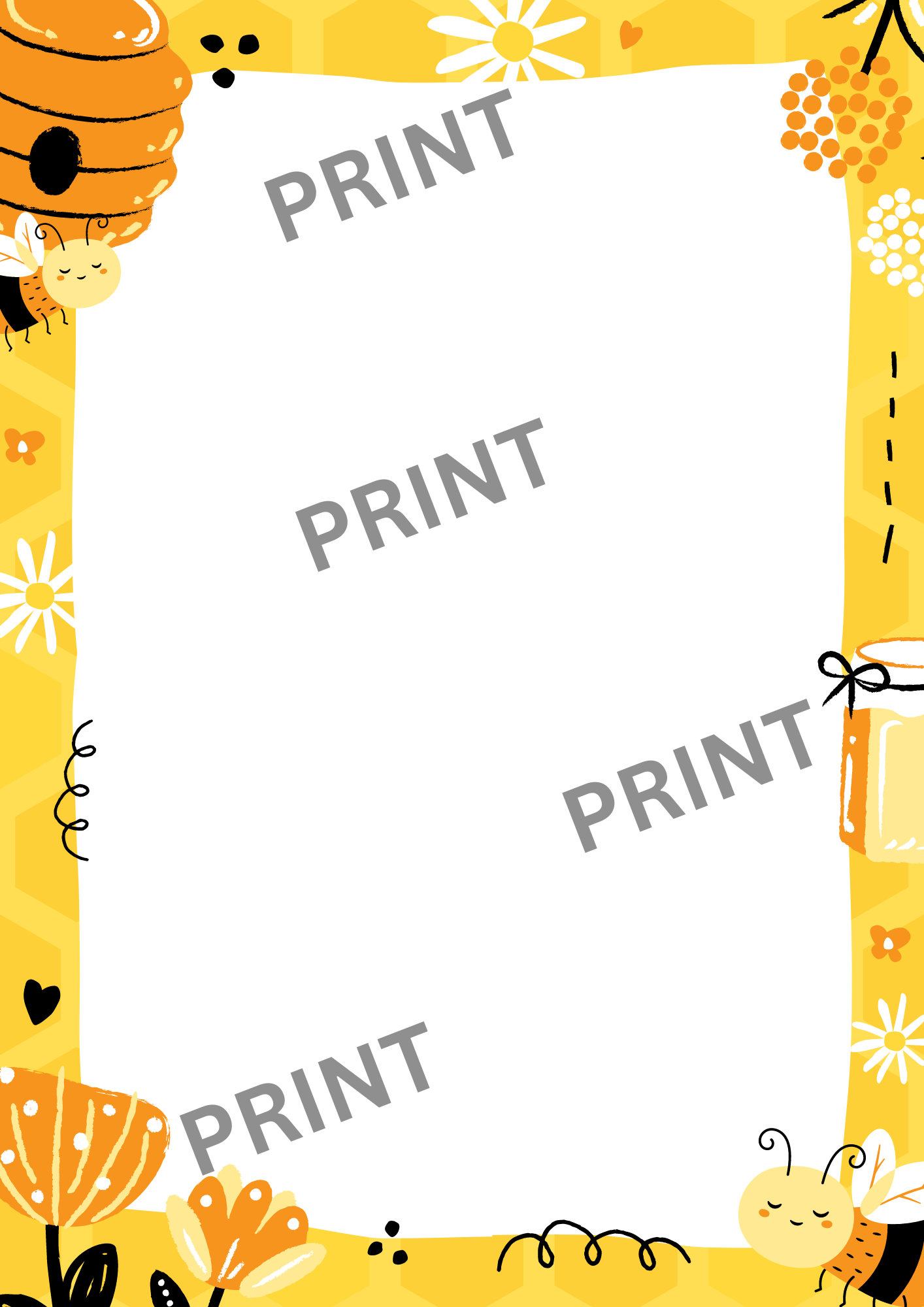 Bee Theme Blank Page Border: Buzzworthy Classroom Decor and Printables ...