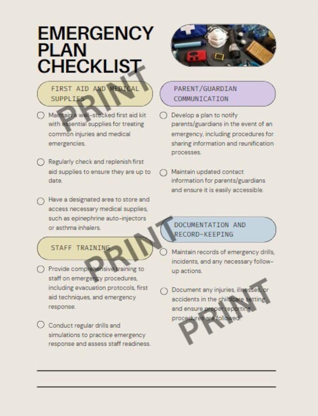 Emergency Plan Checklist for Childcare Providers - Ensuring Safety and ...