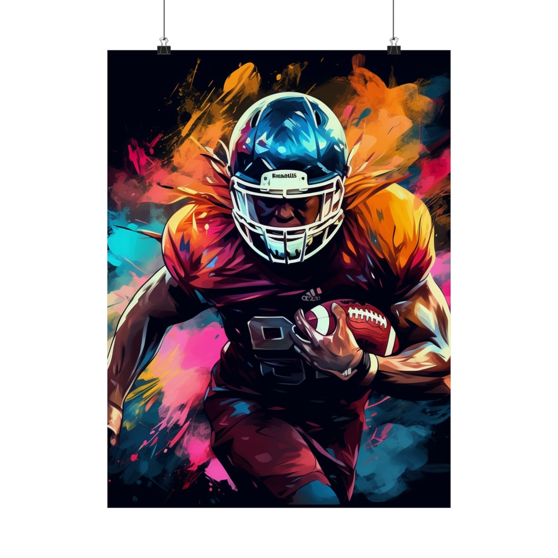 Matte Vertical Poster - Dynamic Football Run - Etsy Canada