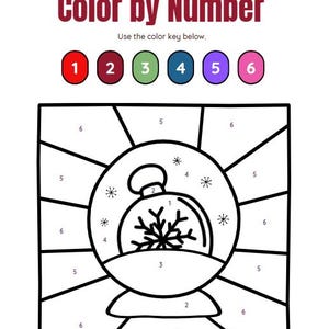 Christmas Snow Globe Color by Number Printable – Fun Holiday Coloring ...