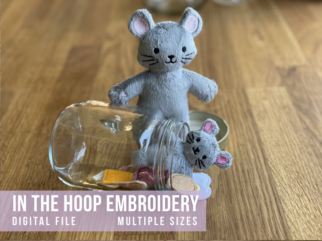 Matty Mouse Stuffy in the Hoop Design | Machine Embroidery | Instant ...