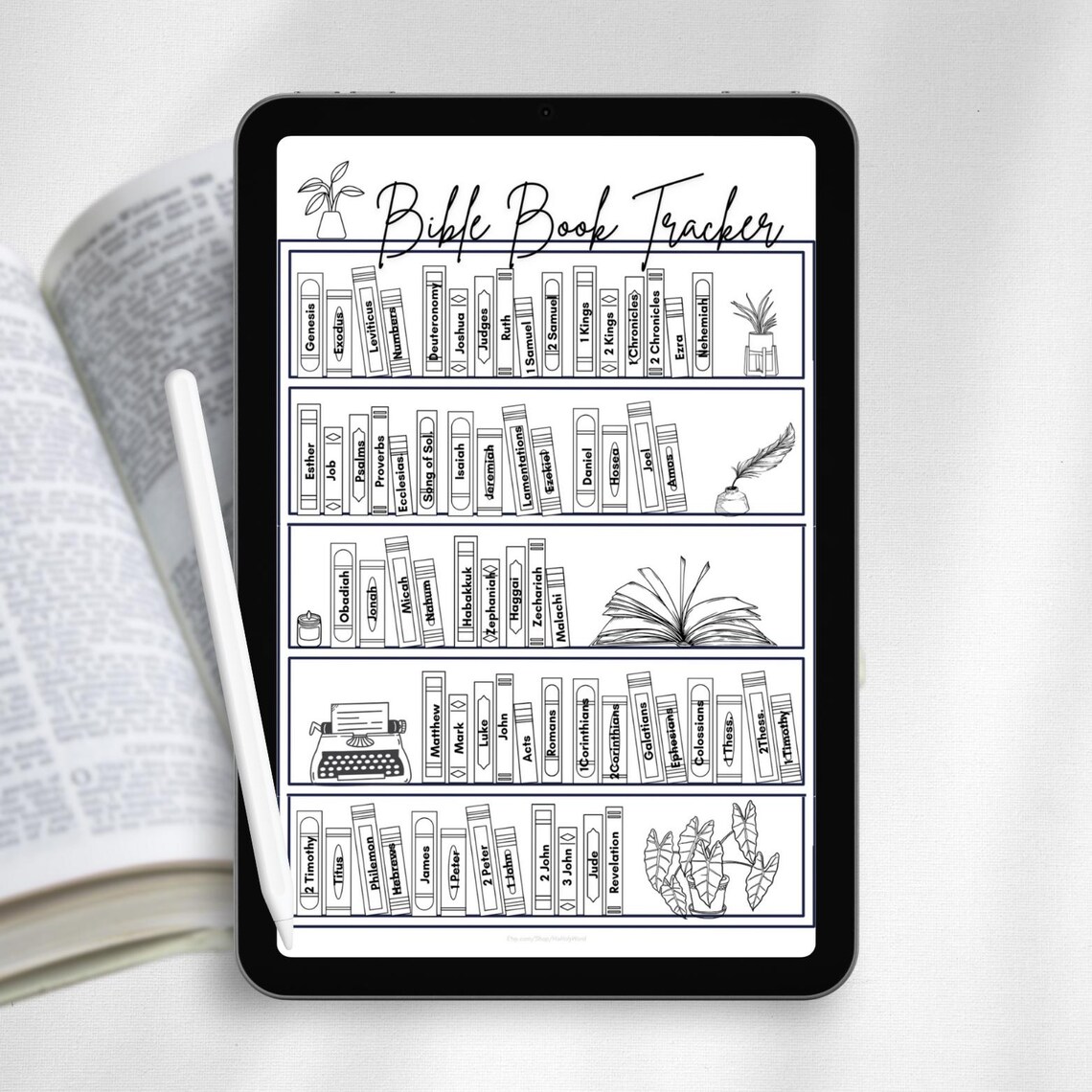 Bible Book Tracker- Digital Reading Tracker, Books of the Bible ...