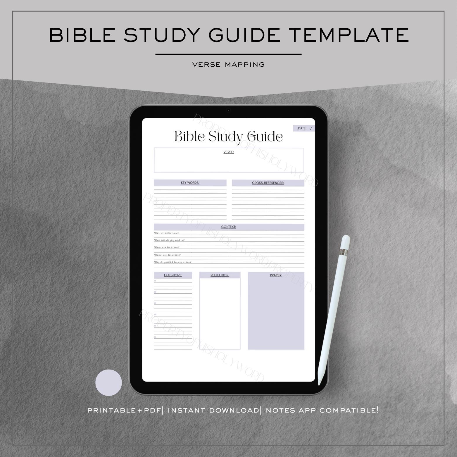 Bible Study Guide Template- Multipack!, Verse Mapping Method, Digital ...