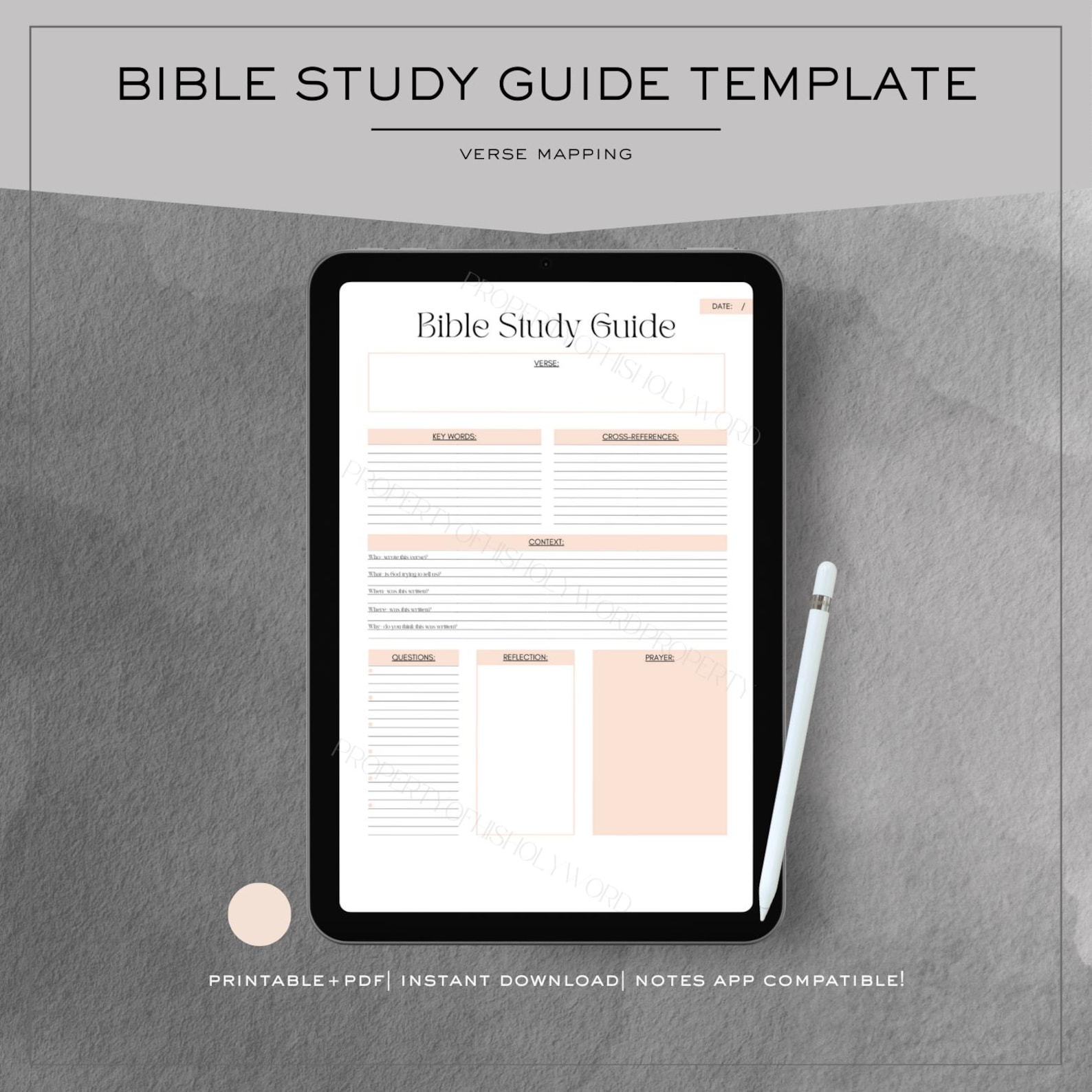 Bible Study Guide Template- Multipack!, Verse Mapping Method, Digital ...
