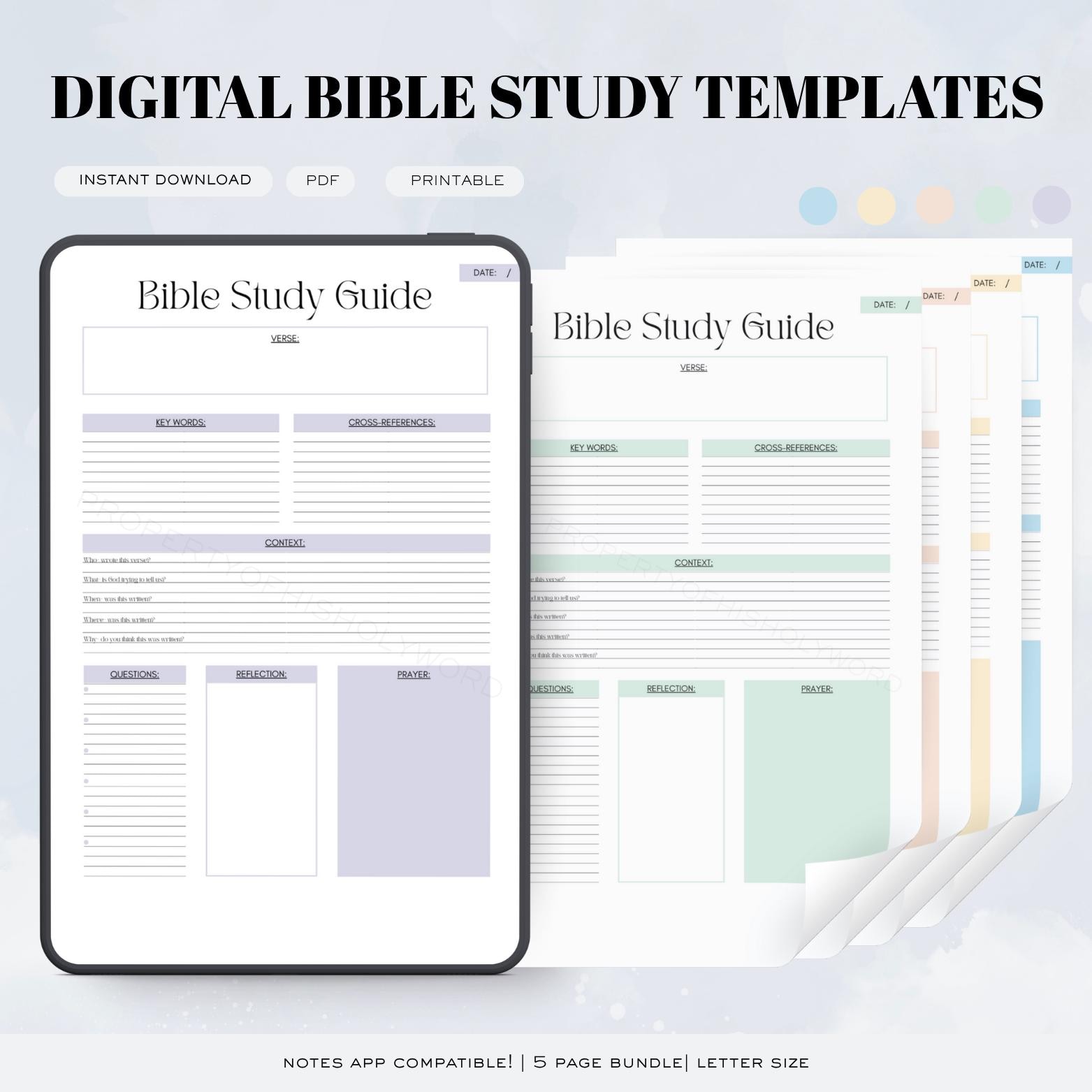 Bible Study Guide Template- Multipack!, Verse Mapping Method, Digital Download, Printable, PDF ...