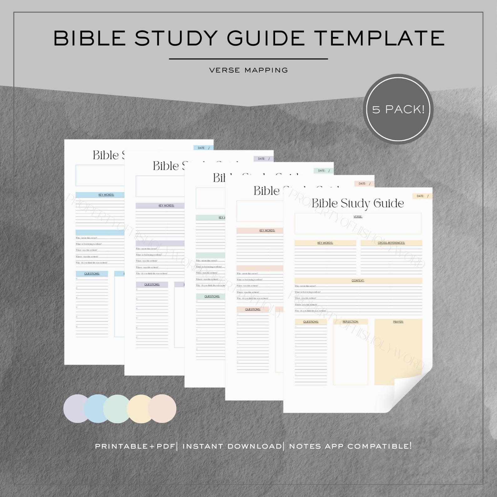 Bible Study Guide Template- Multipack!, Verse Mapping Method, Digital ...