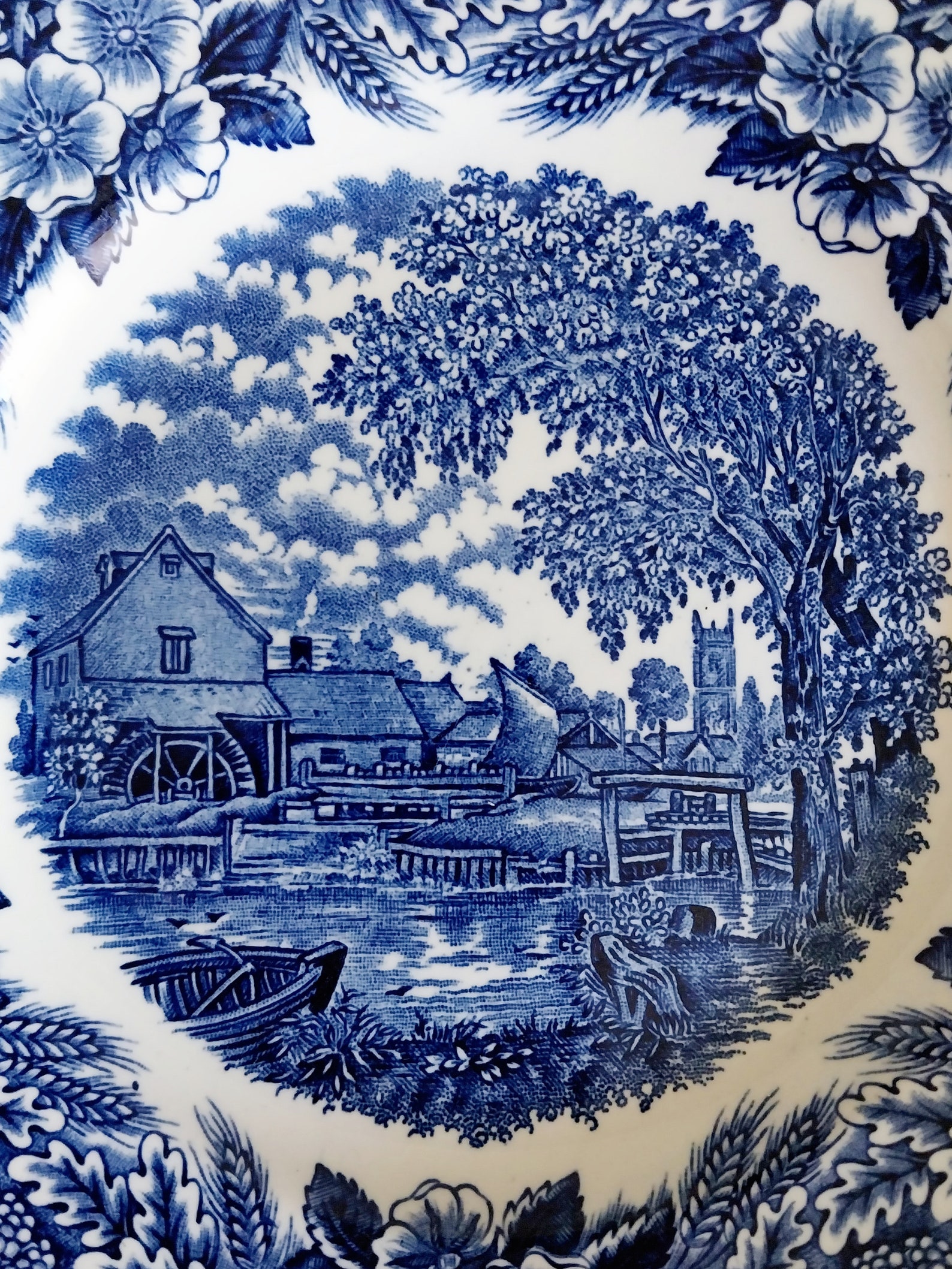 RARE Vintage Ironstone Transferware English Country Scene Decorative ...