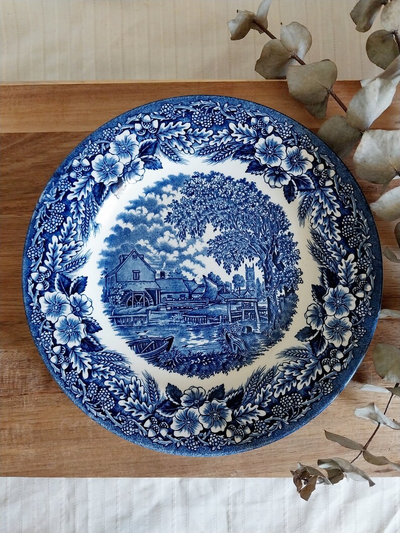 RARE Vintage Ironstone Transferware English Country Scene Decorative ...