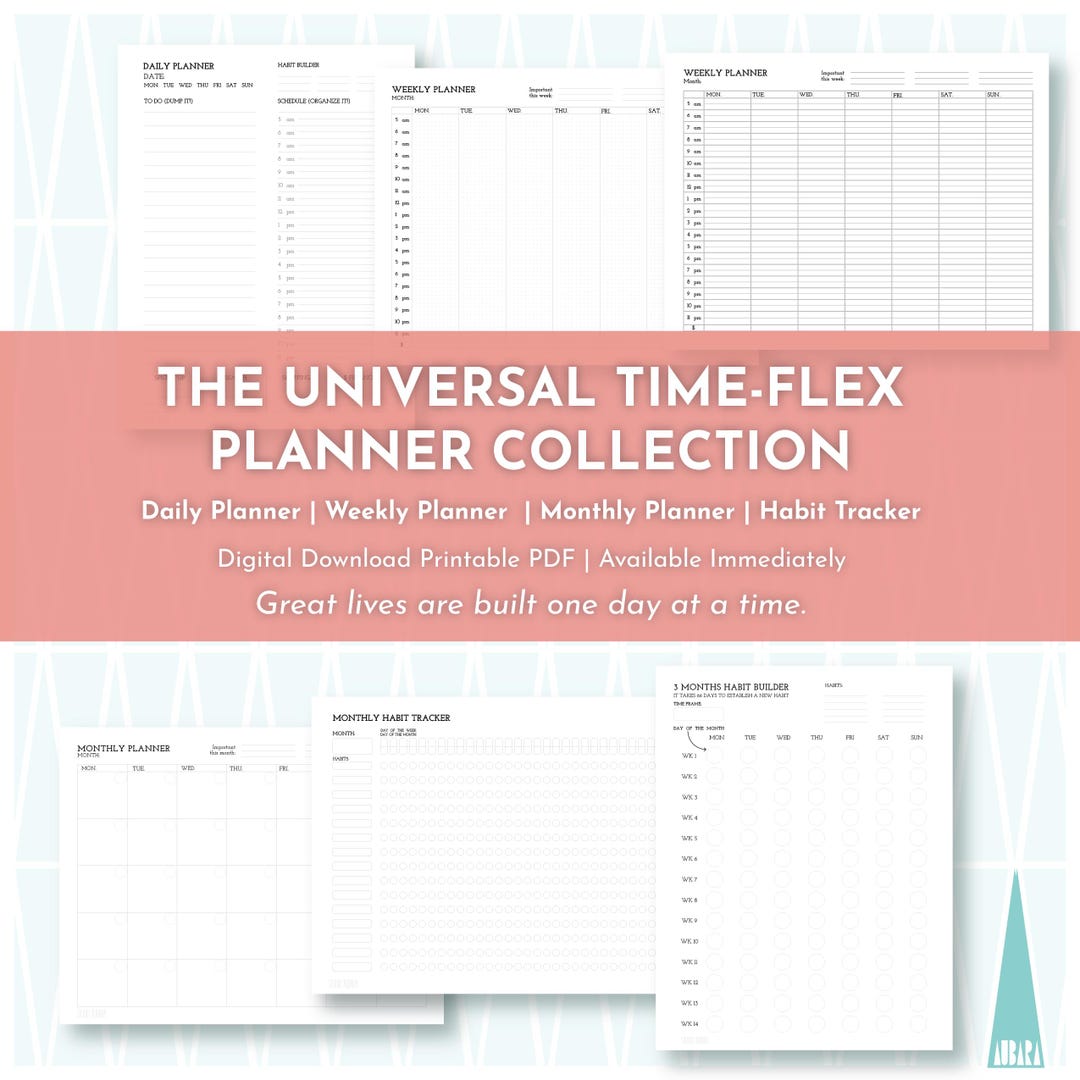 The Universal Time-flexible Printable Planner Collection - Daily ...
