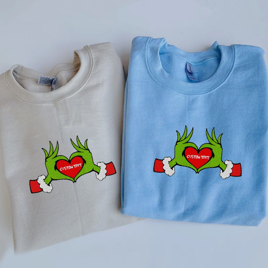 Embroidered Grinc Merry Grinchmas Tee Sweatshirt Hoodie - Etsy