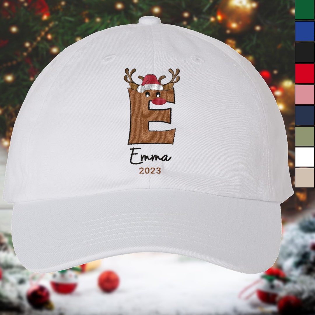 Embroidered Custom Letter Name Hat Personalized Initial Xmas - Etsy
