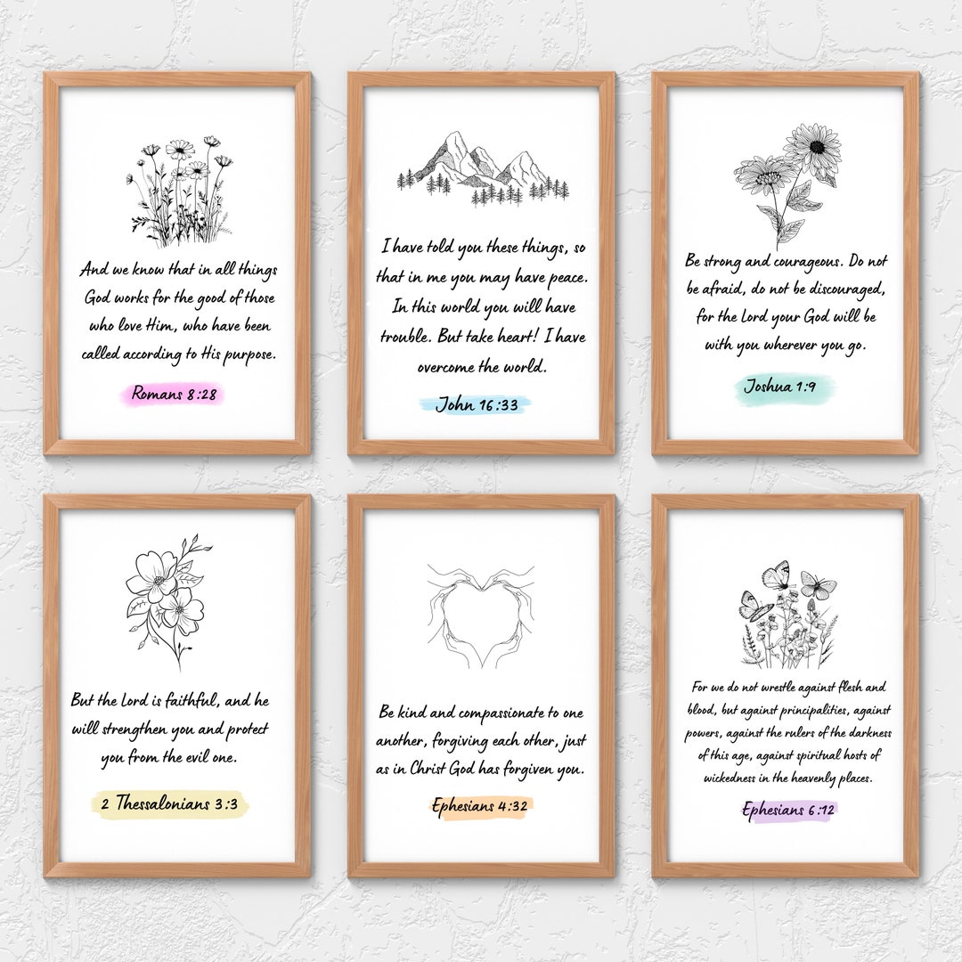 6 Piece Printable Art Work Bible Verses Bible Scriptures Wall Art ...
