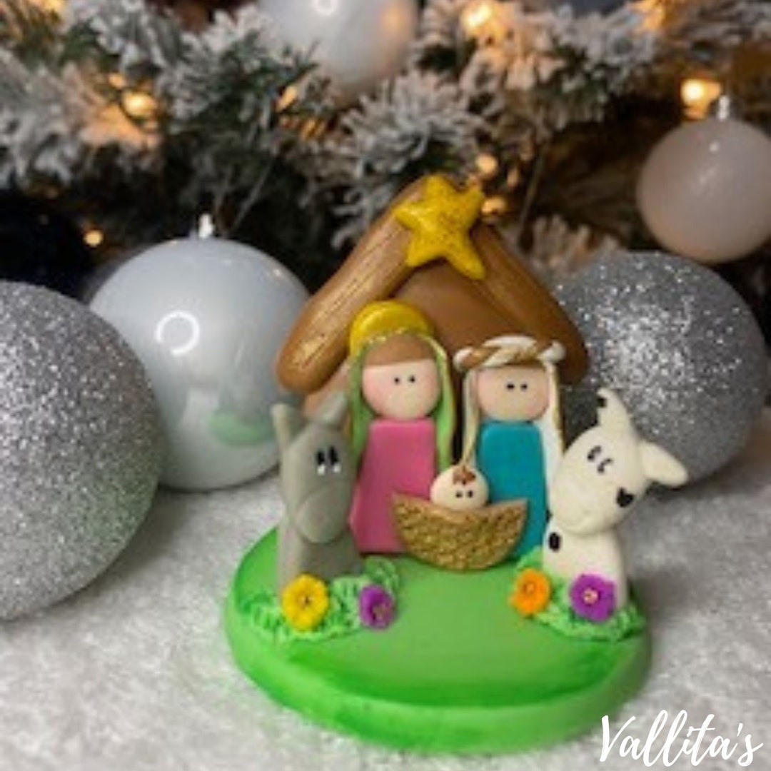 Nativity in Clay/flexible Mass Nativity Scene/mini Nativity Scene ...