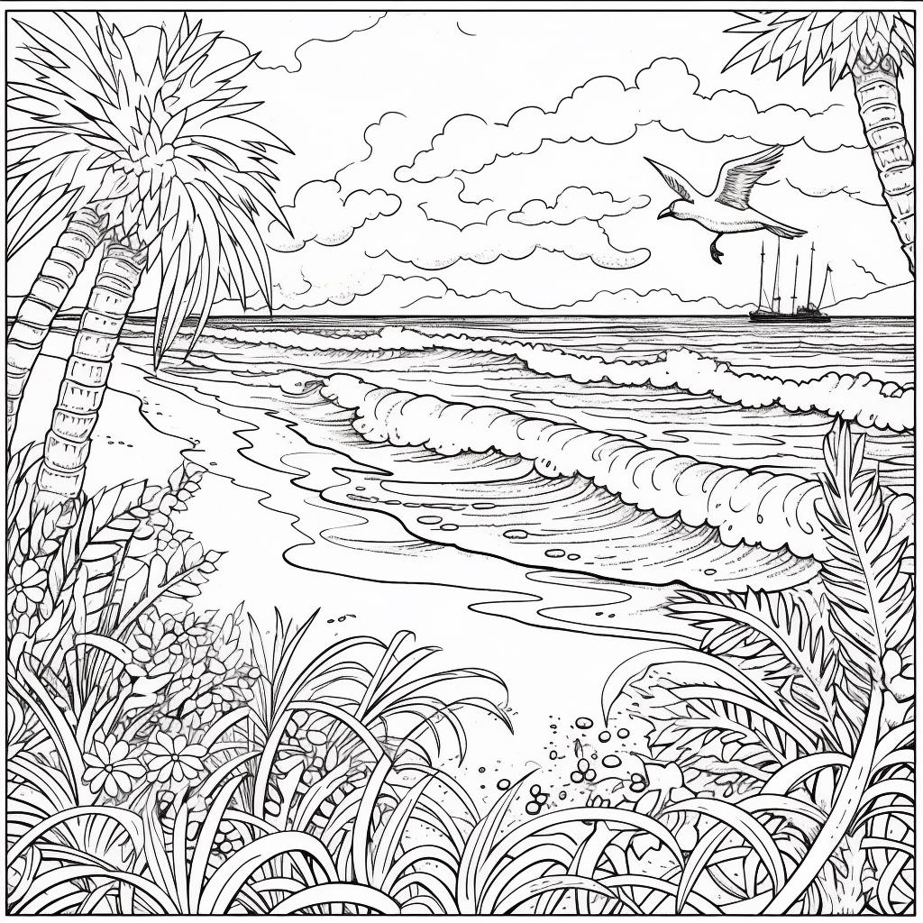 Beach Coloring Art (5 Image Bundle) - Etsy
