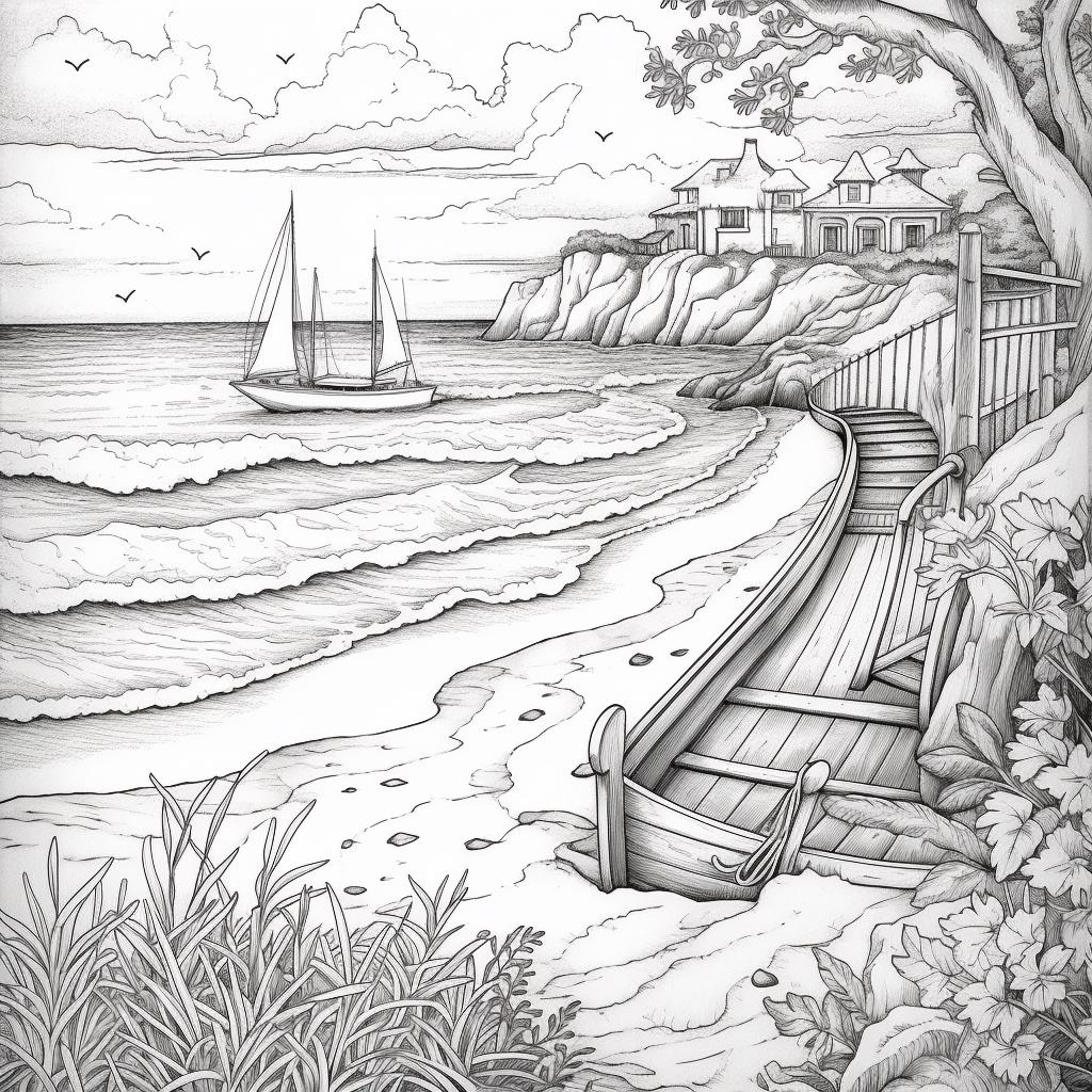 Beach Coloring Art (5 Image Bundle) - Etsy