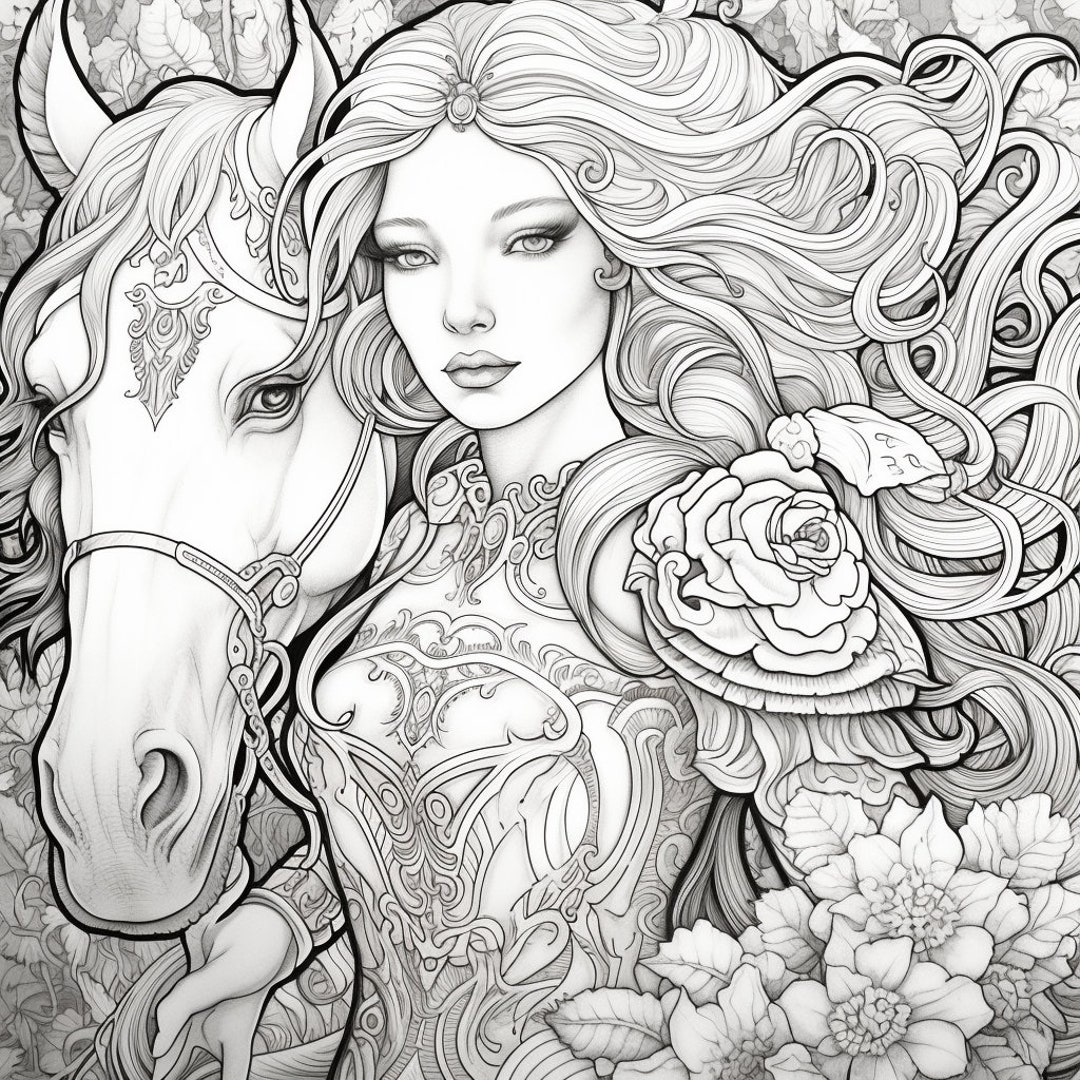 Fantasy Coloring Art Pack (4 Image Bundle) - Etsy