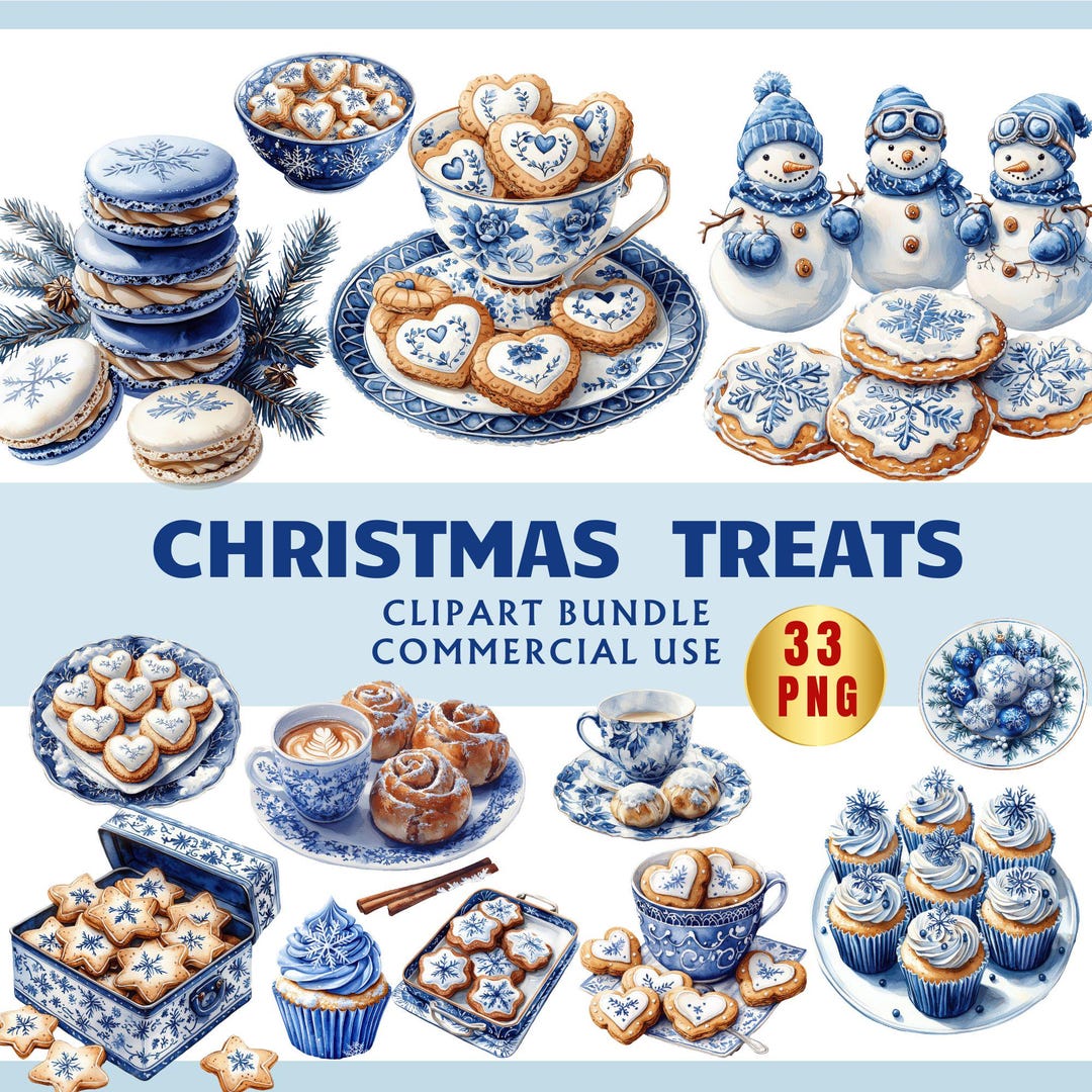 Christmas Treats Clipart Bundle Gingerbread PNG Holiday Dessert ...