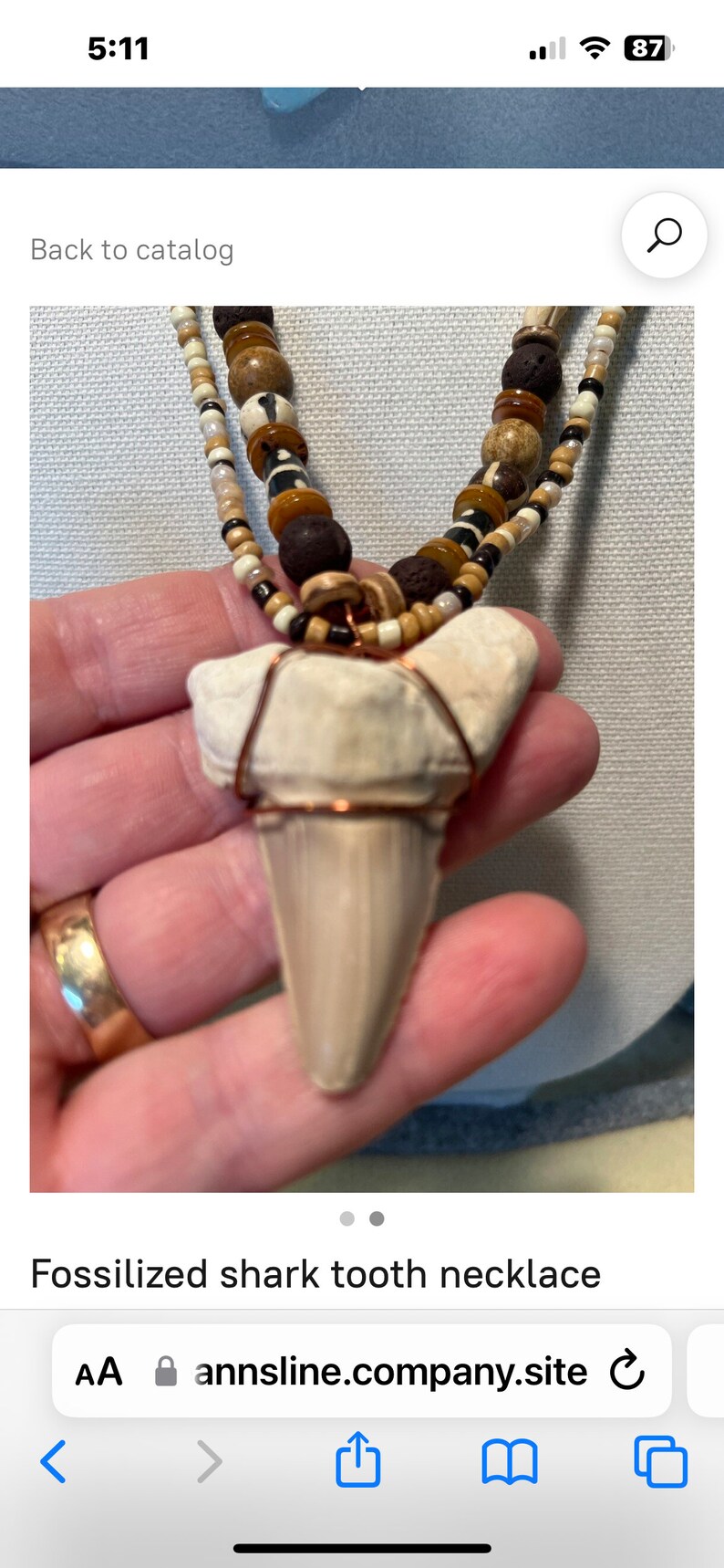 Fossilized Shark Tooth Necklace - Etsy