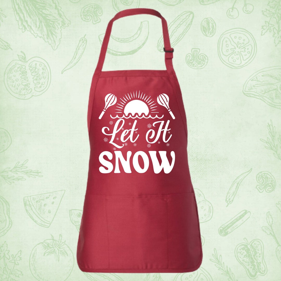 Let H Snow Apron, Cute Chef Apron, Kitchen Cooking Gift, Cooking Love ...
