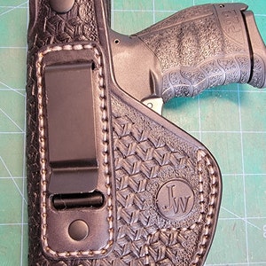 Walther P22 Holster, Leather Holster Walther P22, Hand-stamped Leather ...