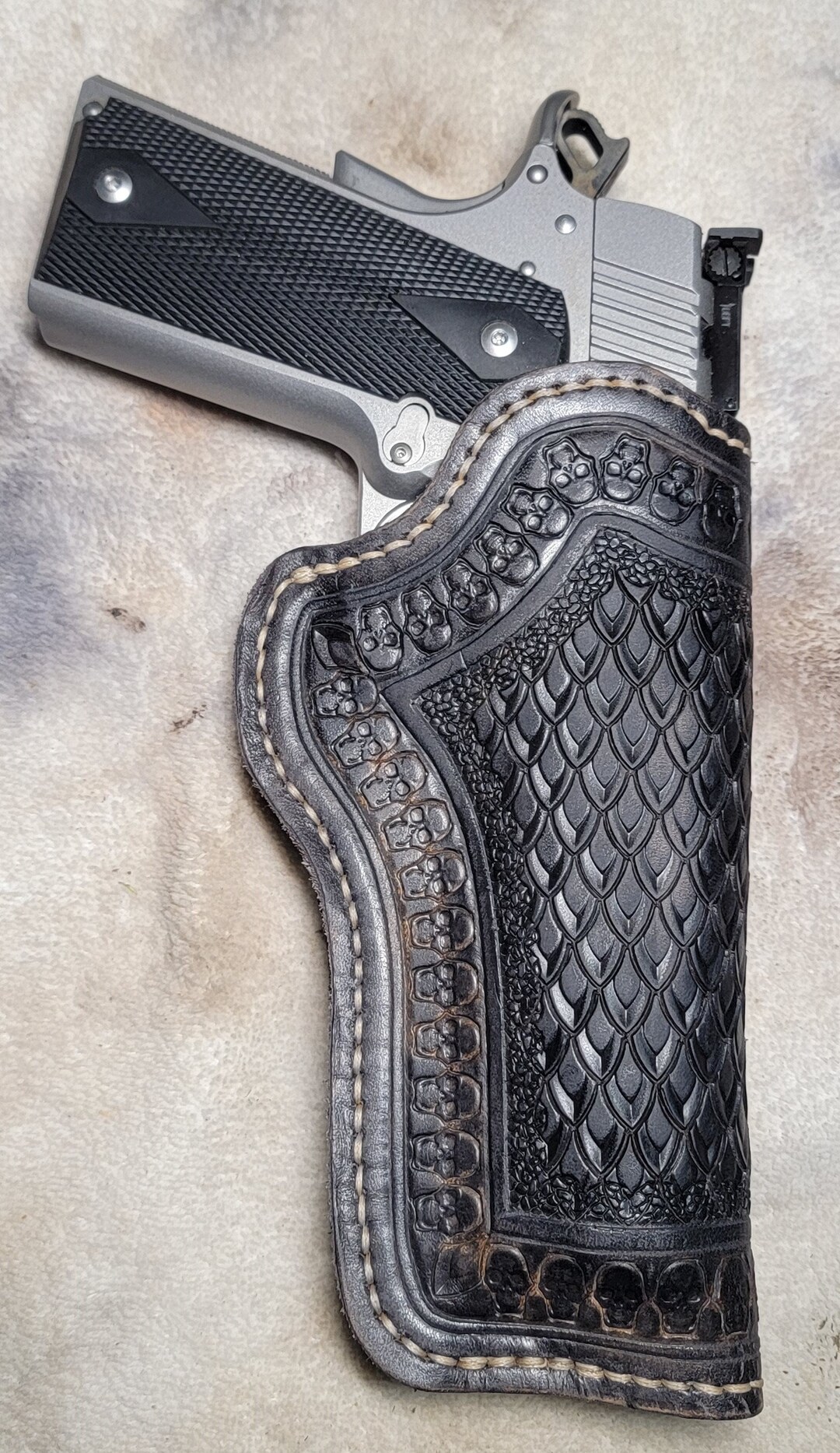 Kimber Custom Target II Leather Holster, Leather 1911 Holster, Hand ...