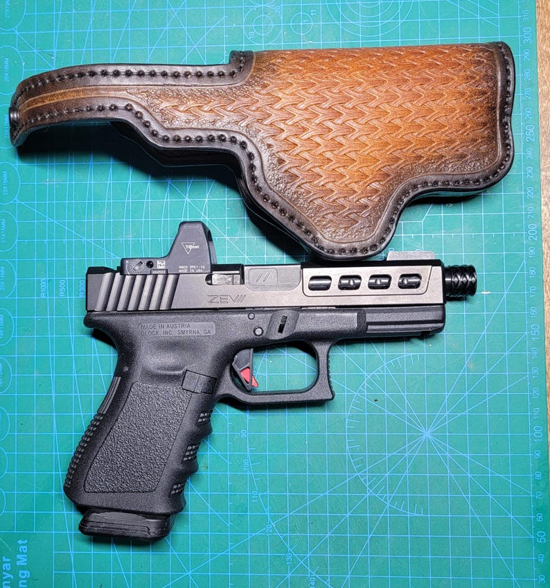 Glock 19/23/32 Holster Pattern With Optic, Thumb Break (digital Pattern ...