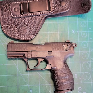 Walther P22 Holster, Leather Holster Walther P22, Hand-stamped Leather ...