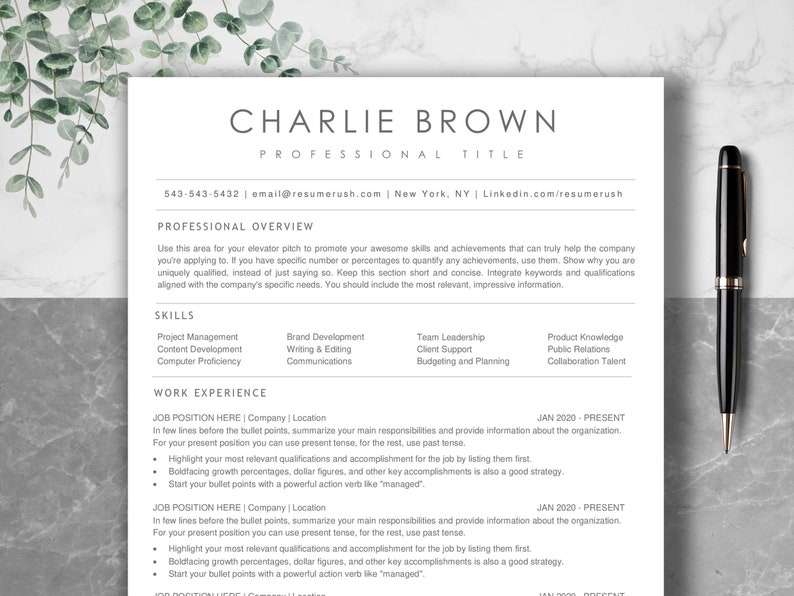 ATS Friendly Resume Template Word, Pages, ATS Resume, ATS Cv Resume ...