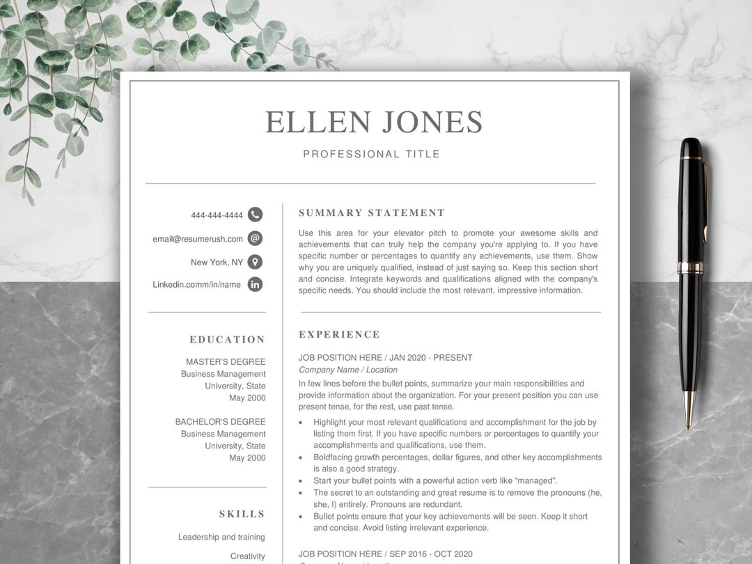 Clean Resume | Simple, Modern, Minimalist Resume Template for Word ...