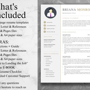 Resume Template With Photo, Professional Resume Template for Word ...