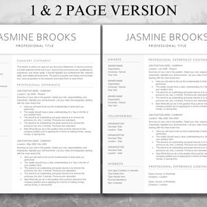 Resume Template | CV Template | Professional Resume Template for Word ...