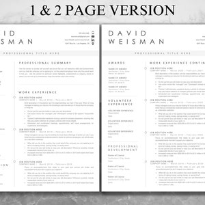 Clean Modern Resume Template Word, Apple Pages Mac CV Template ...