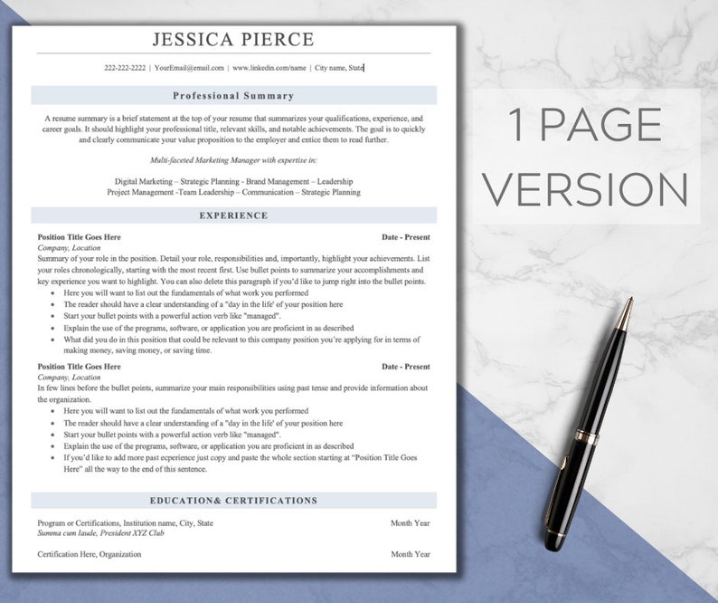 ATS Friendly Resume Template for Word and Pages Simple Resume ATS ...